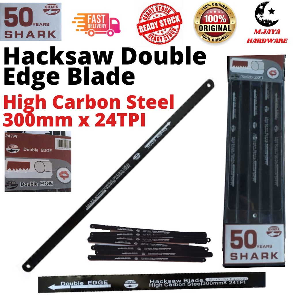 [100% ORIGINAL] SHARK Hack Saw 2 Side Double Edge Blade High Carbon ...