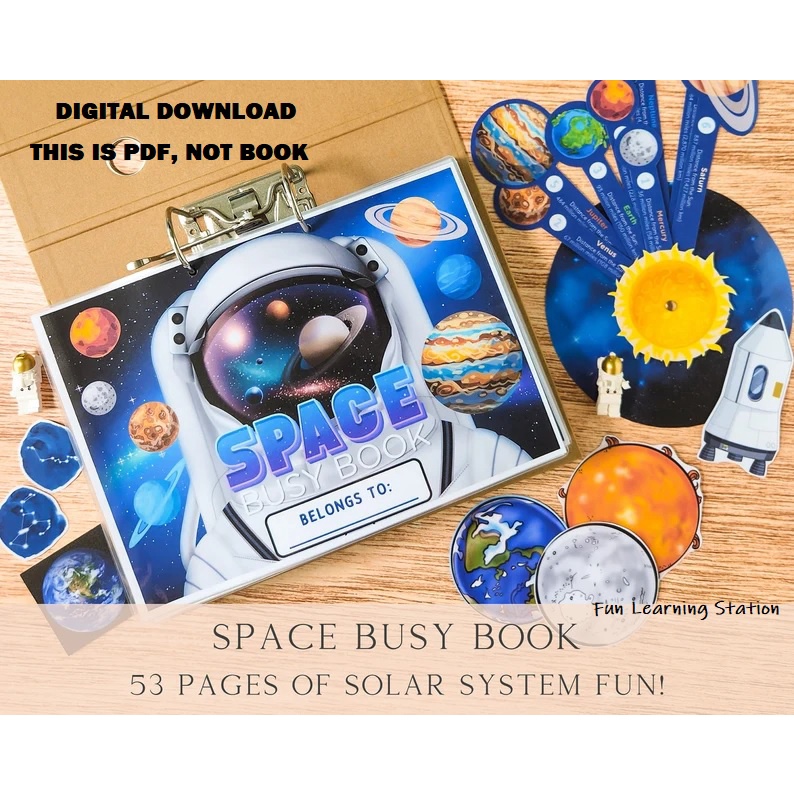 464 Space Planets Busy Book Printable (PDF)Toddler Solar System Quiet ...