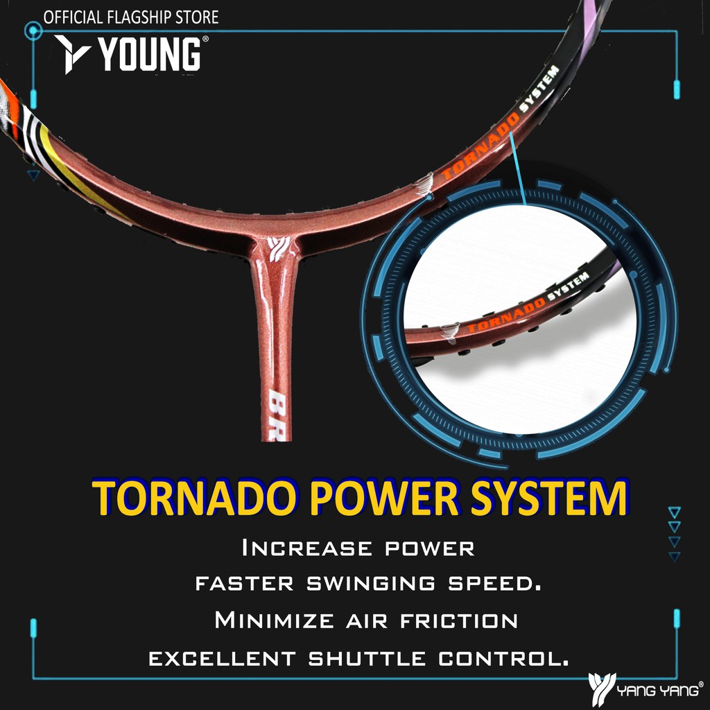 YANG YANG Breakthrough 8 Intermedite Level Badminton Racket | Shopee ...
