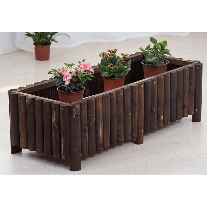 Wooden Planter Box 120x50x45cm Plant Flower Stand Garden Container Pot ...