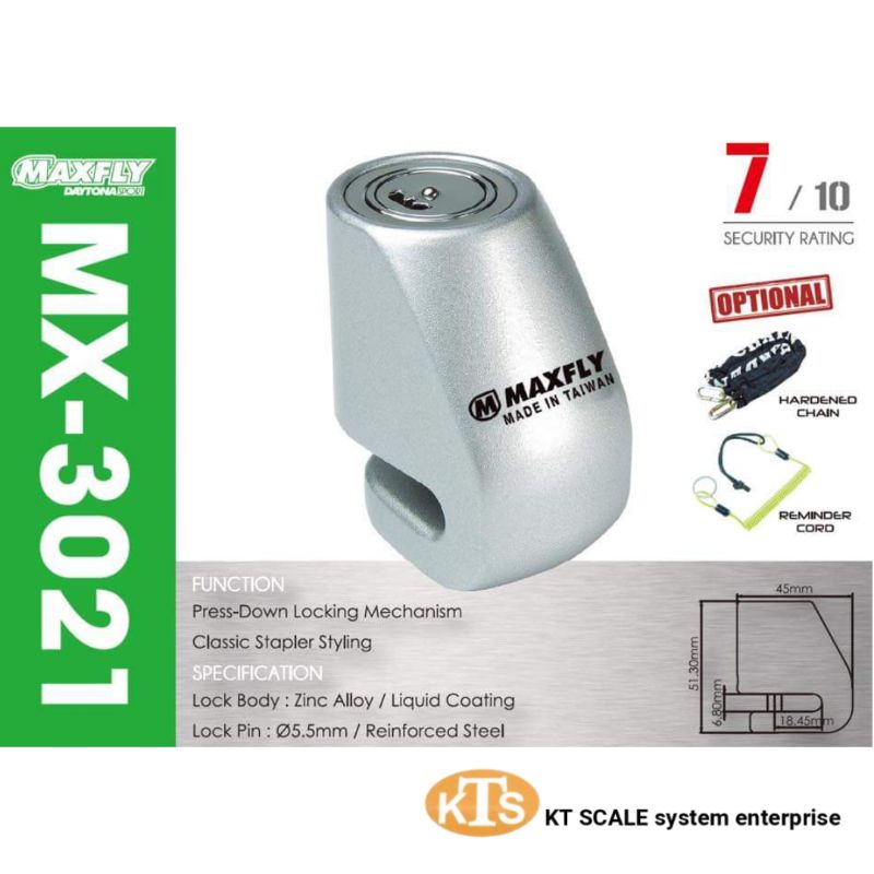 ORIGINAL MAXFLY MOTORCYCLE DISC LOCK MX3021 | Shopee Malaysia