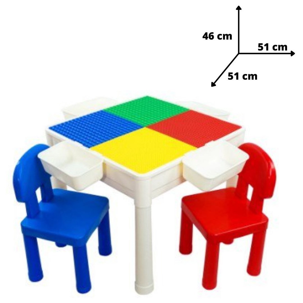 4in1 Building Blocks Table Kids Duplo Desk For Children Early Learning ...