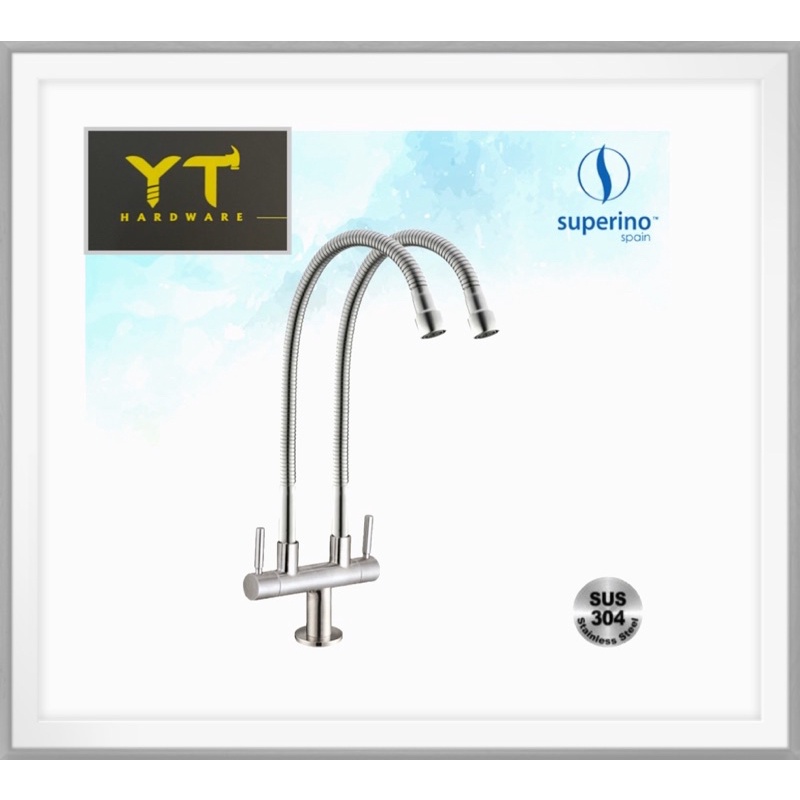 Superino 38177 Double Spot Flexible Pillar sink tap (ready stock ...
