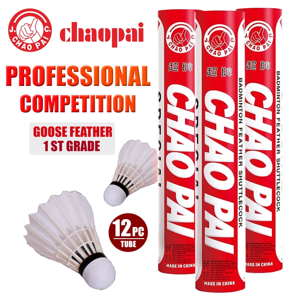 Chao Pai Badminton Feather Shuttlecock Bulu Tangkis - Red (12 Pcs) | Shopee Malaysia