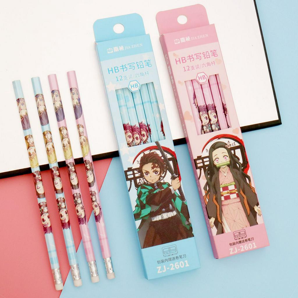 Demon Slayer Kuromi CINNAMOROLL HB with Eraser Pencils 12 Pieces Set ...