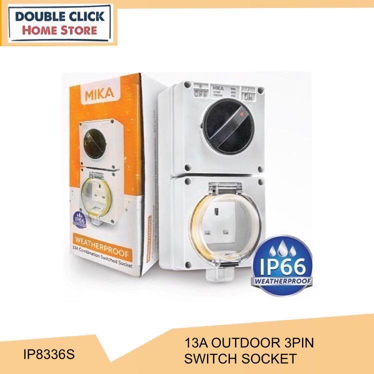 Heavy duty IP66 13A 3pin Outdoor Switch Socket Waterproof Weatherproof ...