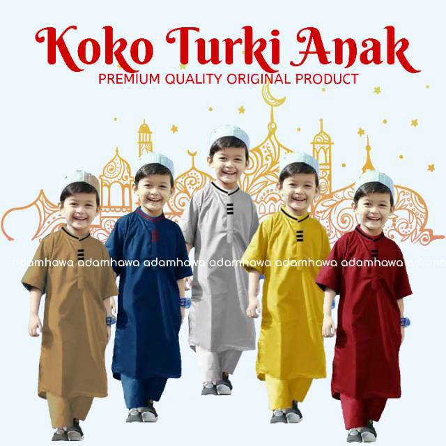 PUTIH HITAM Robe Koko Turkey Boys 1- 12 Years Old White And Black ...