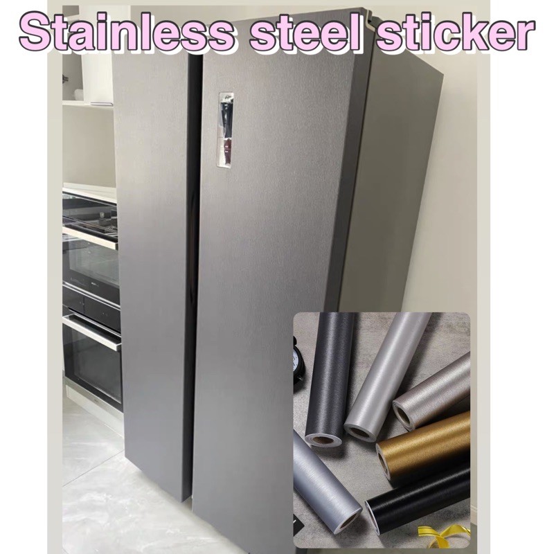 (Free pos) sticker besi stainless steel metal peti sejuk aluminium ...