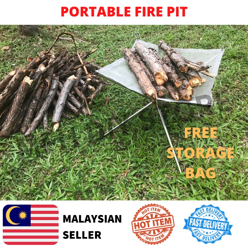 🔥READY STOCK🔥 Portable Fire Pit Camping Fire Pit Unggun Api Pit Api ...