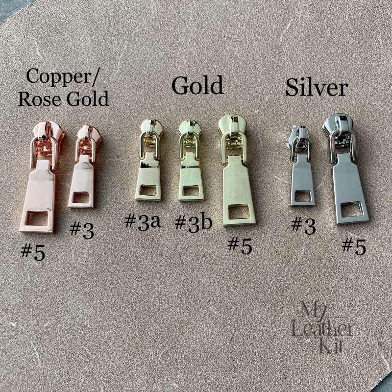 Zip Kepala Zipper head Pull Slider in Gold and Silver Premium Quality ...