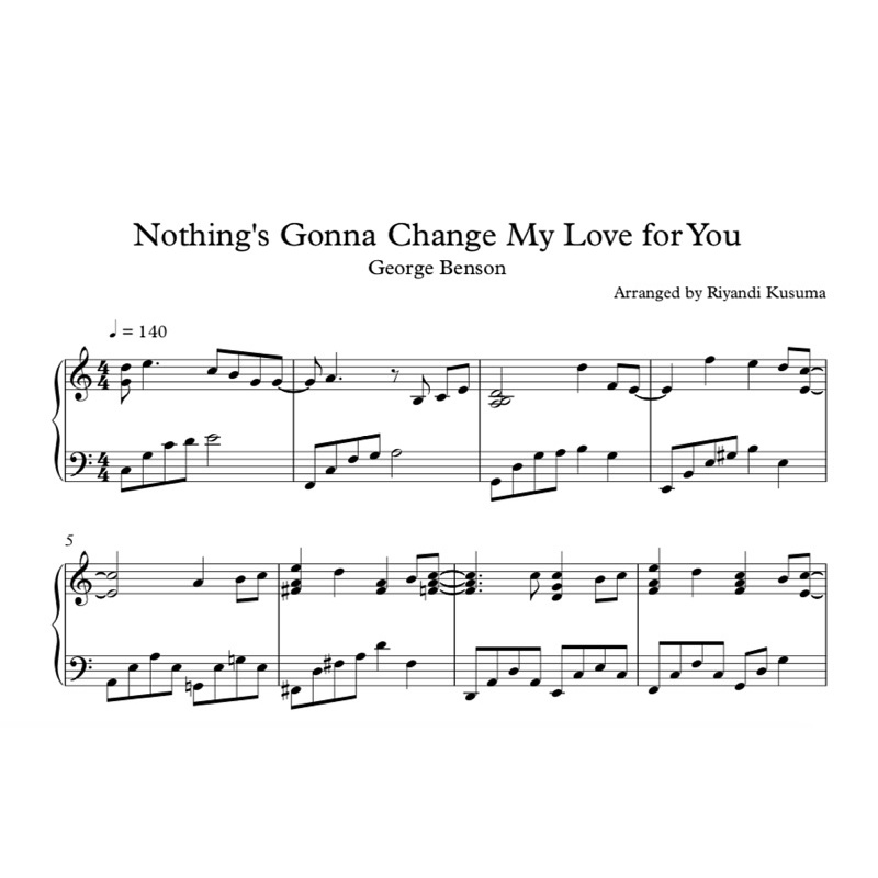 Nothing's Gonna Change My Love for You - George Benson by Riyandi Kusuma [Piano Sheet] | Shopee ...