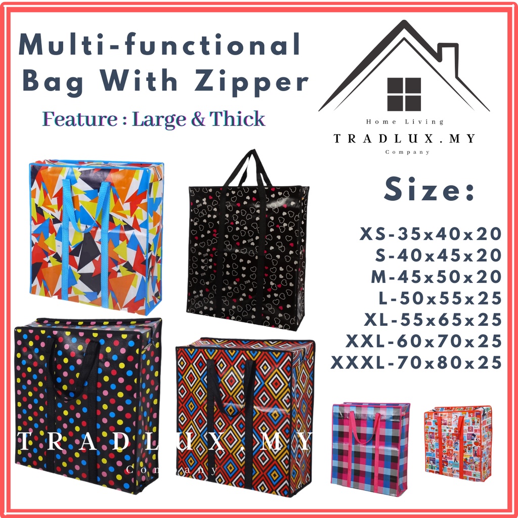 BIG SIZE Tradlux Luggage bags Beg Guni Tebal Size Besar Berzip (Large ...