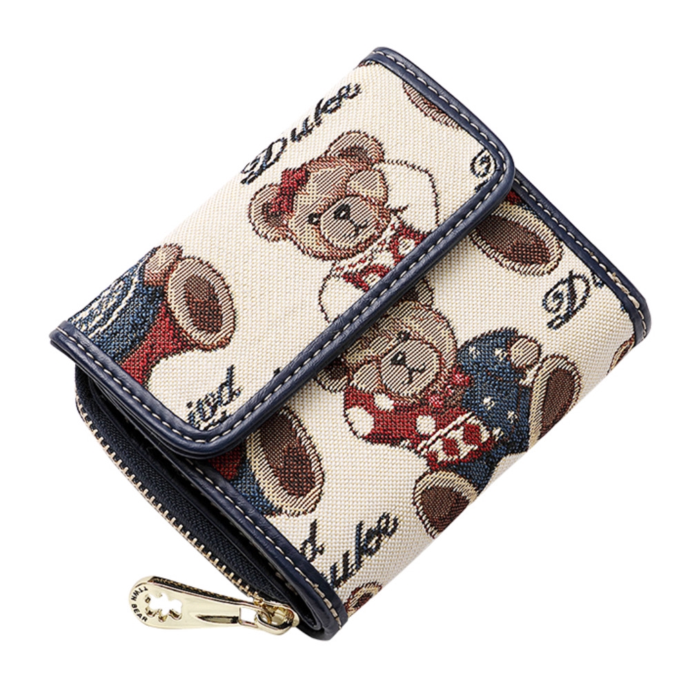 Women's Short Coin Purse Bear Pattern Wallet | Shopee Malaysia