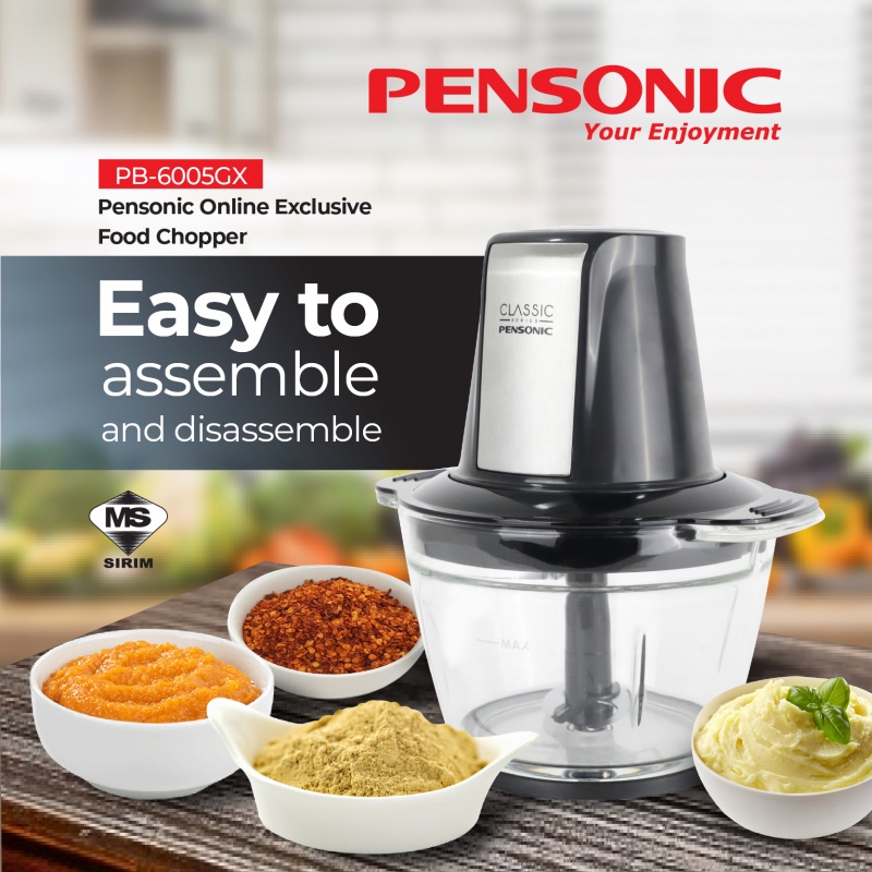 Pensonic PB6005GX 1L Electric Food Chopper PB-6005GX One Touch | Shopee ...