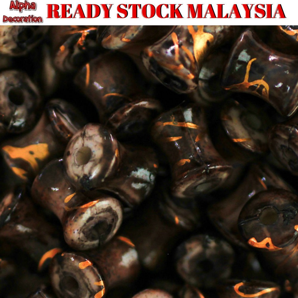 💥READY STOCK💥9x7mm Acrylic Bead Brown Concave Tube 30gram/pck | Shopee ...