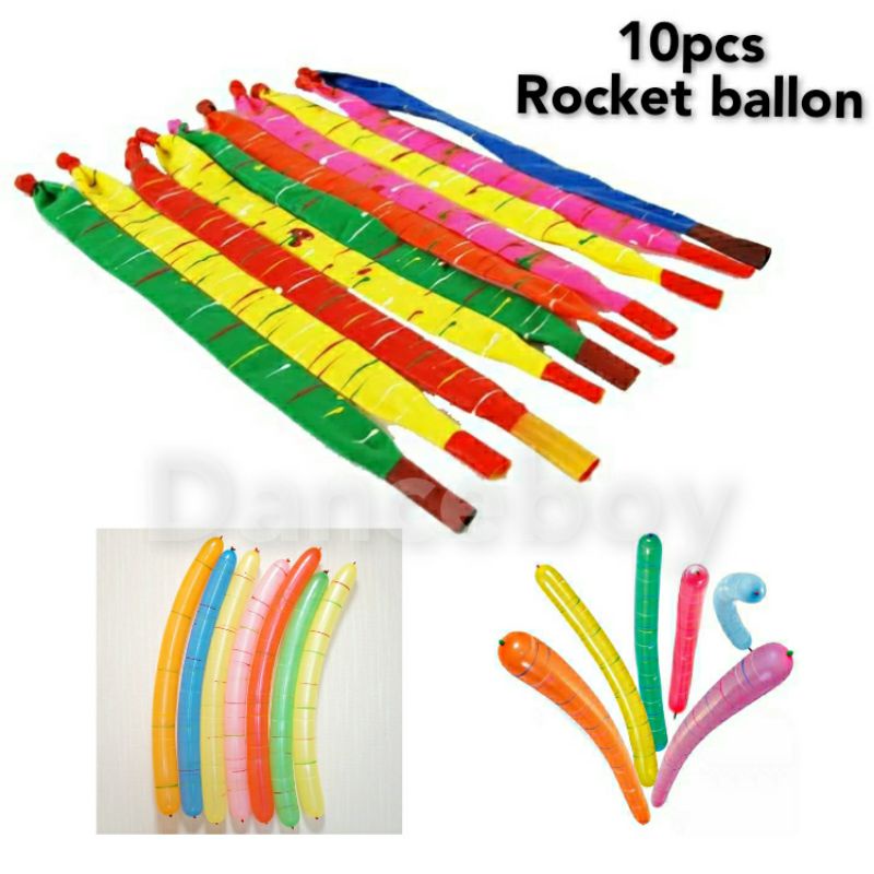 (10pcs)Rocket Balloons Toy/Party Balloon/火箭气球/belon panjang | Shopee ...