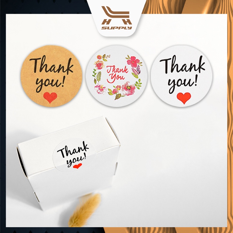 LH Thank You Sticker Seal Label Scrapbook Round Circle Stationery Food ...