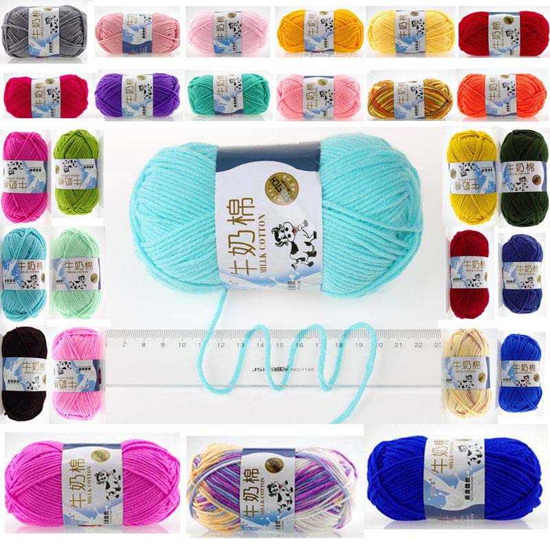 Ready Stock Benang Kait Mlik Cotton Wool 50G Milk Yarn 5ply Knit Yarn ...