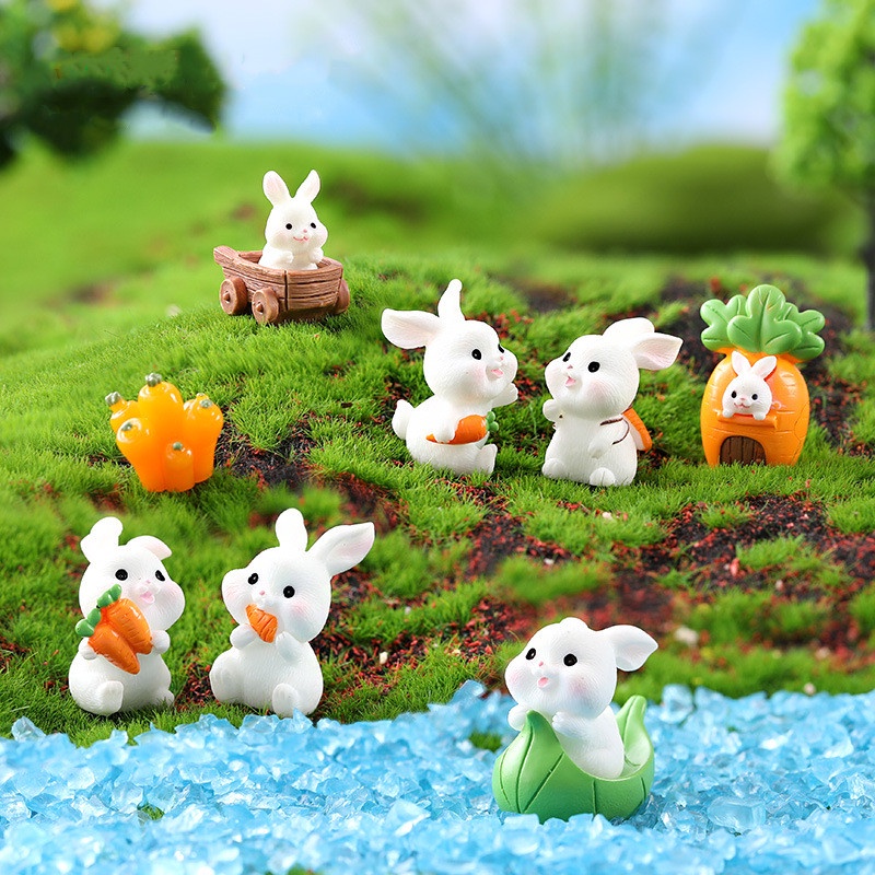 Miniature Cute Animal Cartoon Rabbit Decoration Cute Rabbit Gardening ...