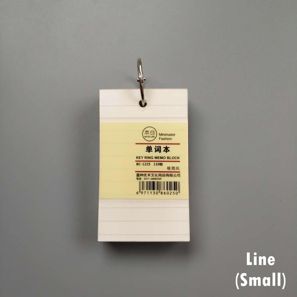 INS Minimalist Metal Ring Memo Block Portable Note Vocabulary Word ...