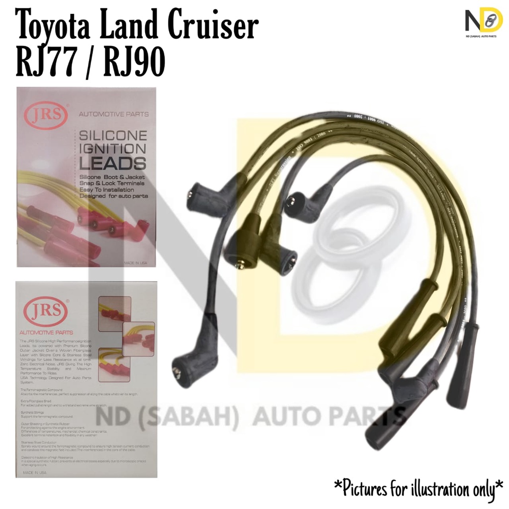 TOYOTA LAND CRUISER 22R RJ77 / RJ90 0117 PLUG CABLE 7MM SILICONE ...