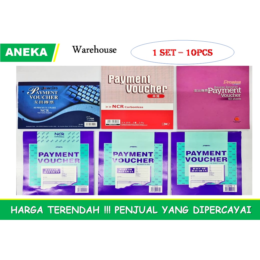 BILL BOOK / Payment Voucher / Baucer Resit / 1PLY / 2PLY / 1 SET -10 ...