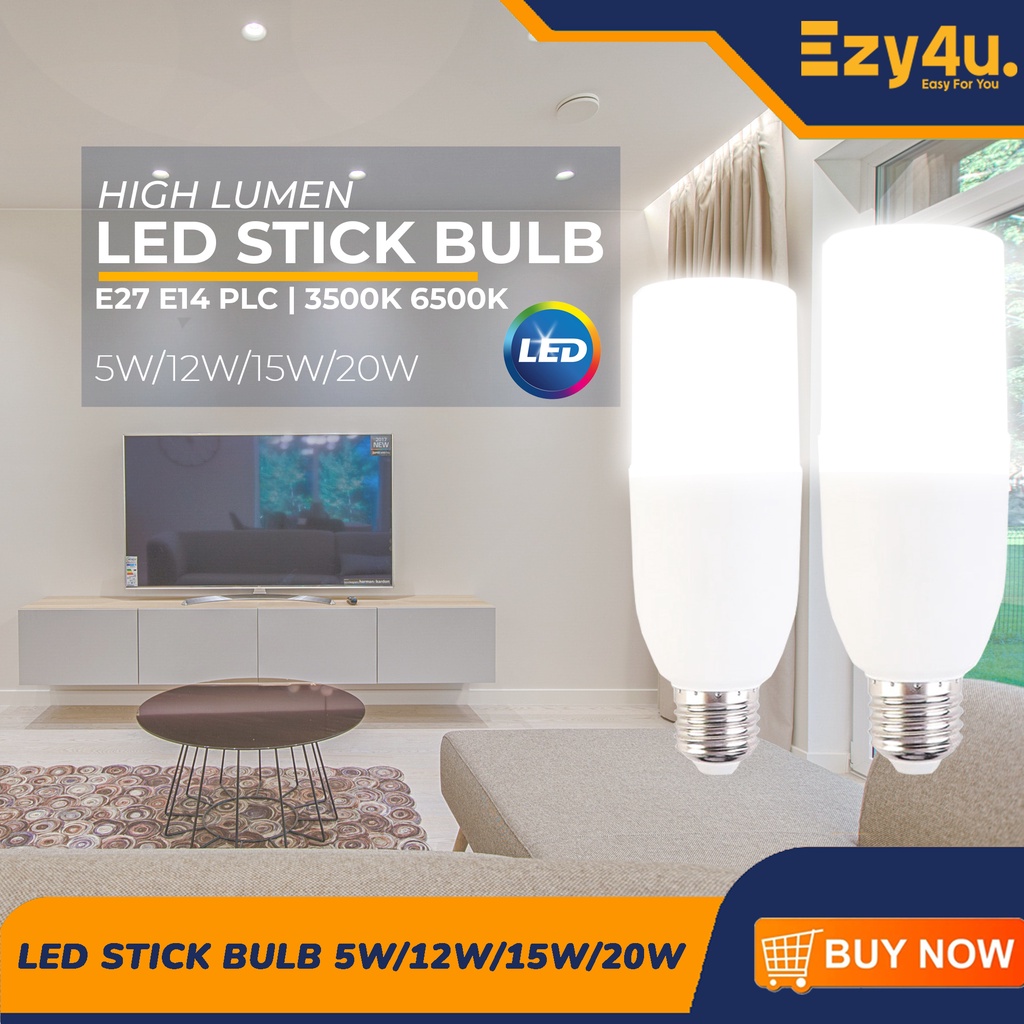 [𝟱𝗪/𝟭𝟮𝗪/𝟭𝟱𝗪/𝟮𝟬𝗪] LED Stick Corn Bulb E27 E14 PLC Daylight Energy Saving Mentol Lampu Meja Siling ...