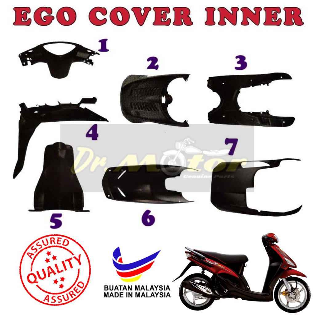 YAMAHA EGO Cover Inner Set KAVER HITAM CAVER Coverset cover meter ...
