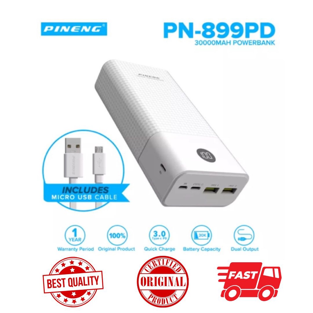 ORIGINALPINENG PN-899PD 30000mAh QC 3.0 / PD 3.0 Power Bank - Black ...