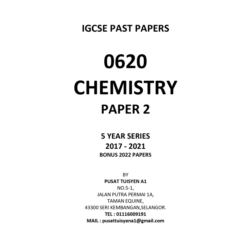 IGCSE Past Year Papers Chemistry Extended 0620 | Shopee Malaysia