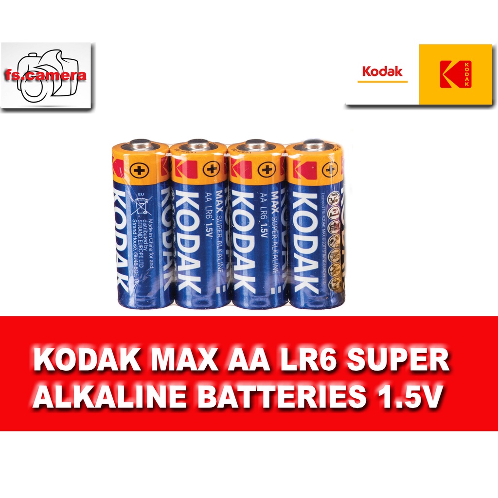 KODAK MAX AA & AAA SUPER ALKALINE BATTERY 1.5V - 2PCS/4PCS | Shopee ...