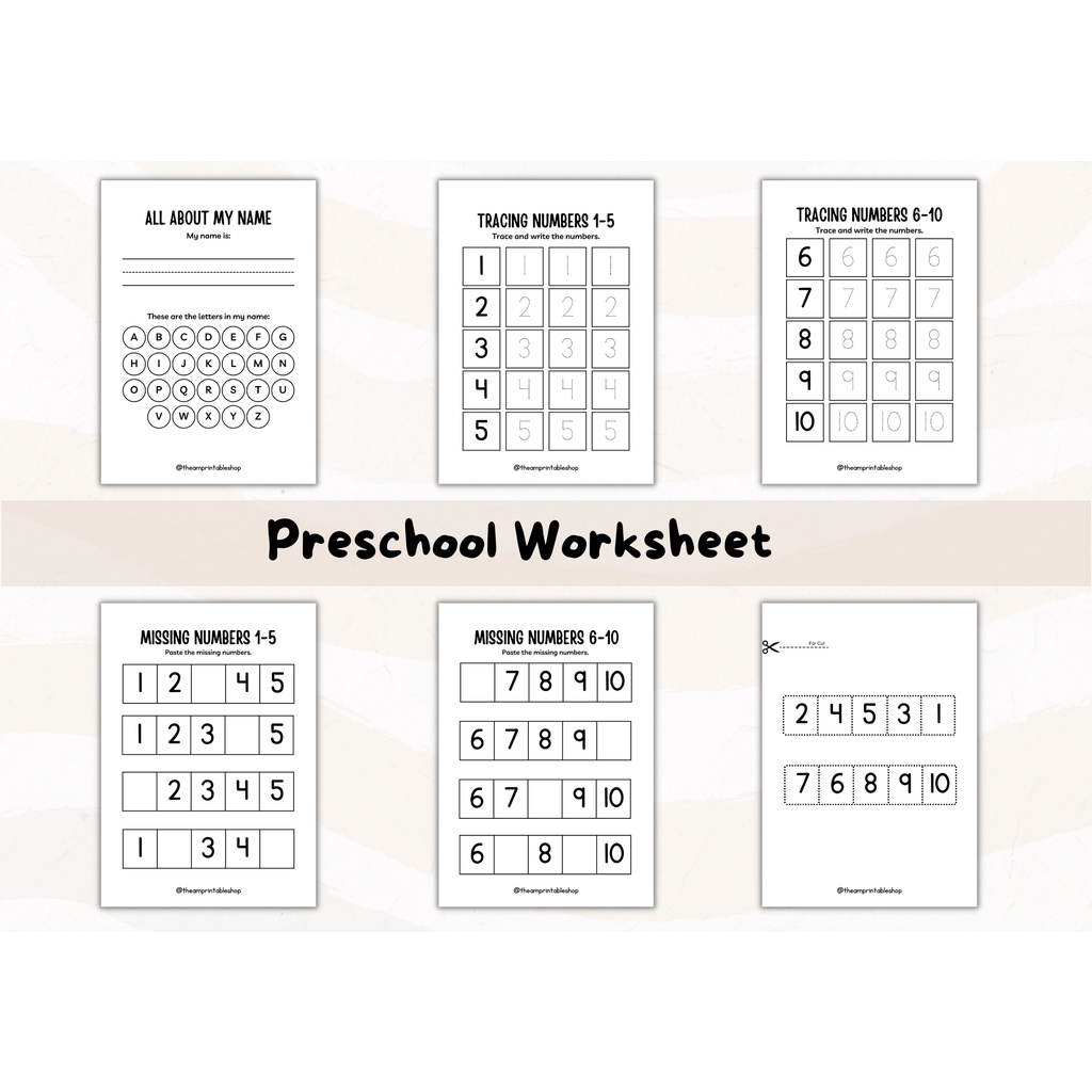 PRINTABLE Preschool Worksheet Beginning Math, Counting, Learning to Add ...