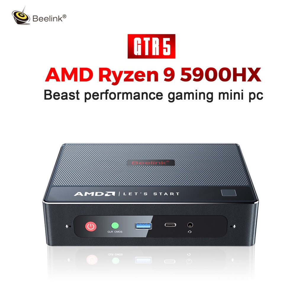 Beelink GTR 5 R9 Wifi 6E AMD Ryzen 9 5900HX Windows 11 Pro Mini PC DDR4 ...