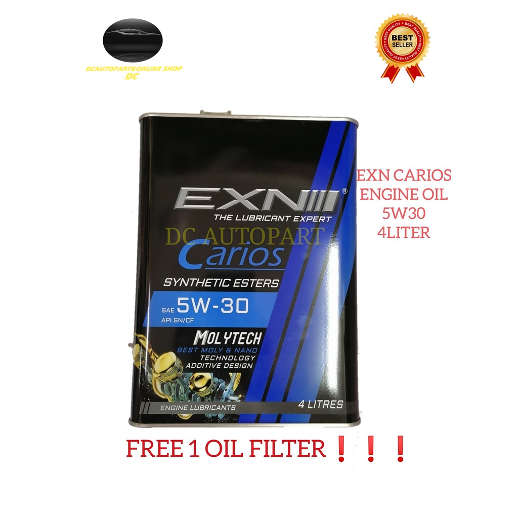 EXN - CARIOS SAE 5W30 SEMI SYNTHETIC SN/CF 4 LITER 4L MOLYTECH BEST ...