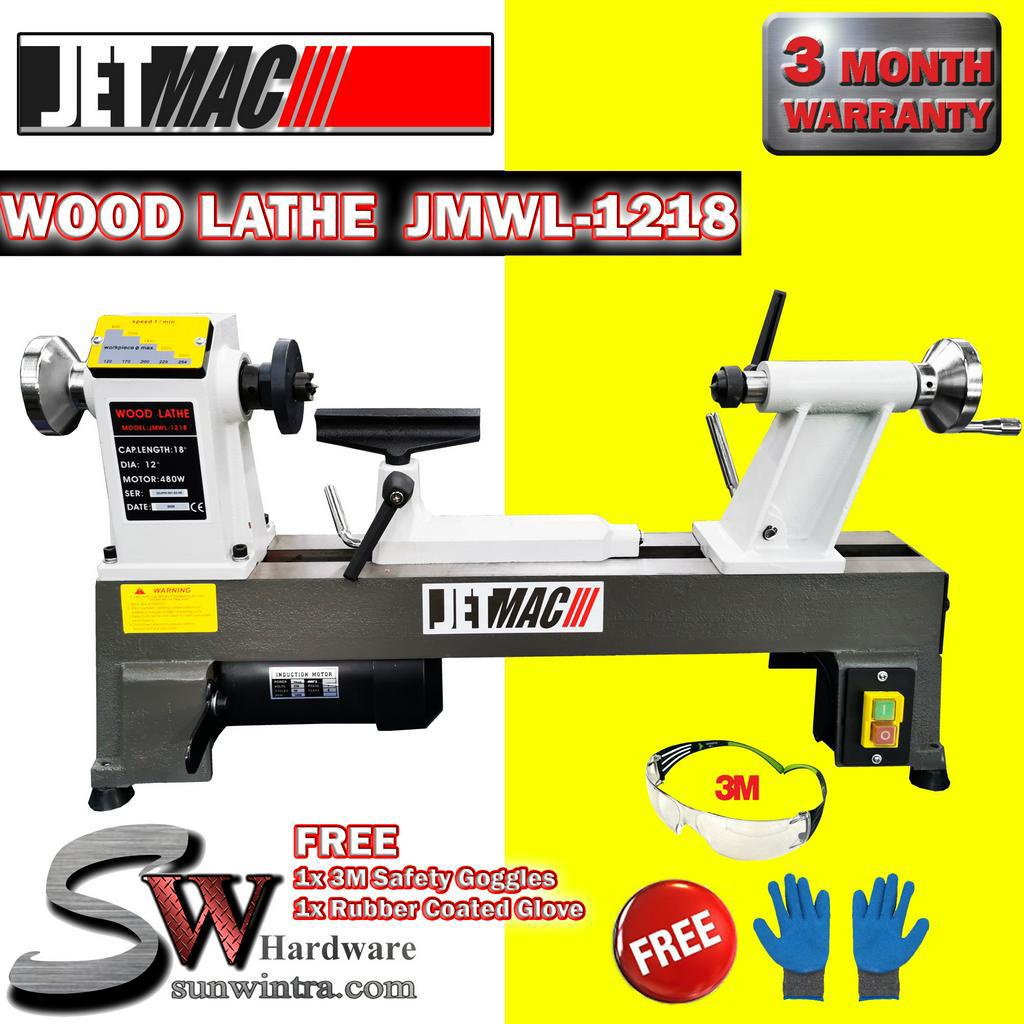 Jetmac JMWL-1218 12" x 18" Mini Wood Lathe Machine F.O.C 3M Safety ...