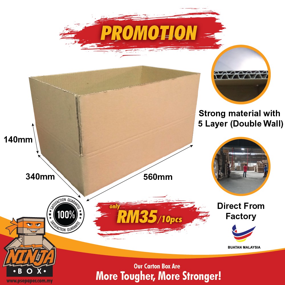 Carton Corrugated Box Packaging Wholesale Kotak RSC (10pcs/bundle ...
