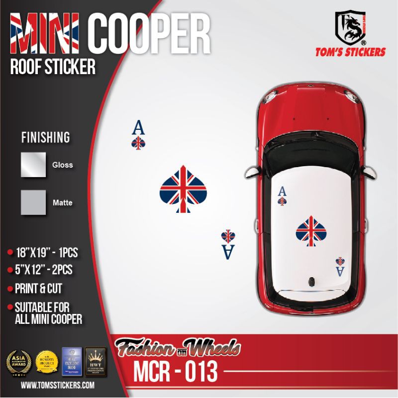 🔥🔥MINI COOPER ROOF STICKERS 🔥🔥 | Shopee Malaysia