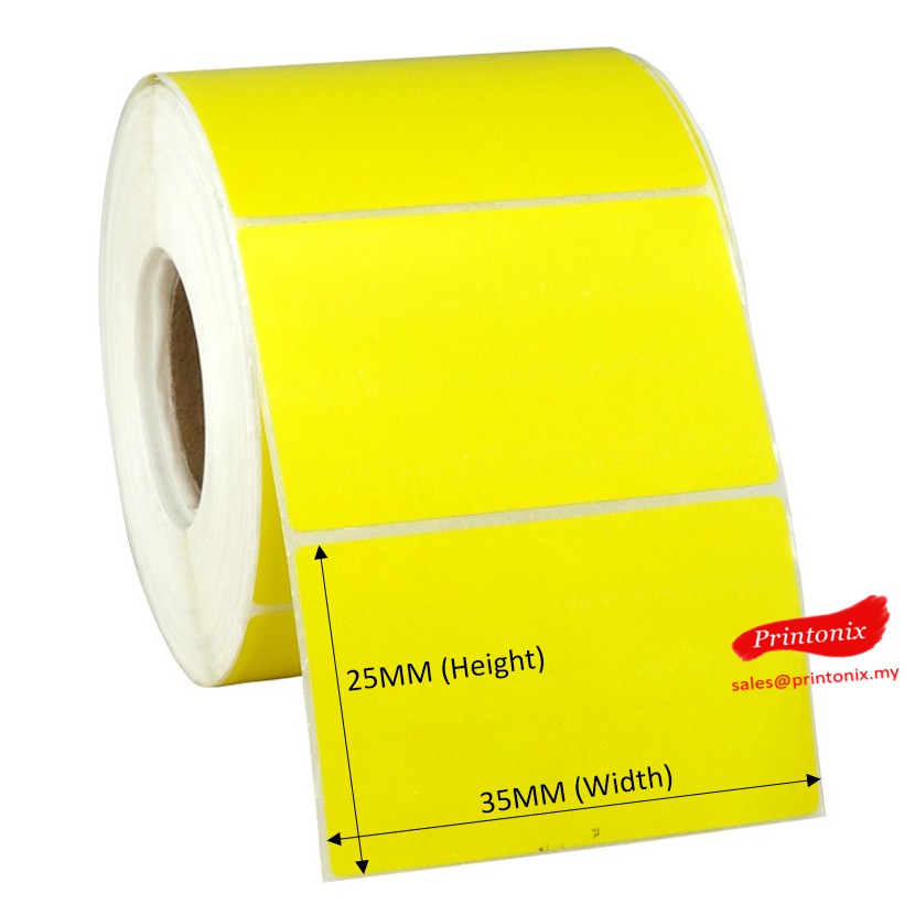 Yellow Barcode Label sticker 35mm x 25mm (2000pcs/roll) blank color ...
