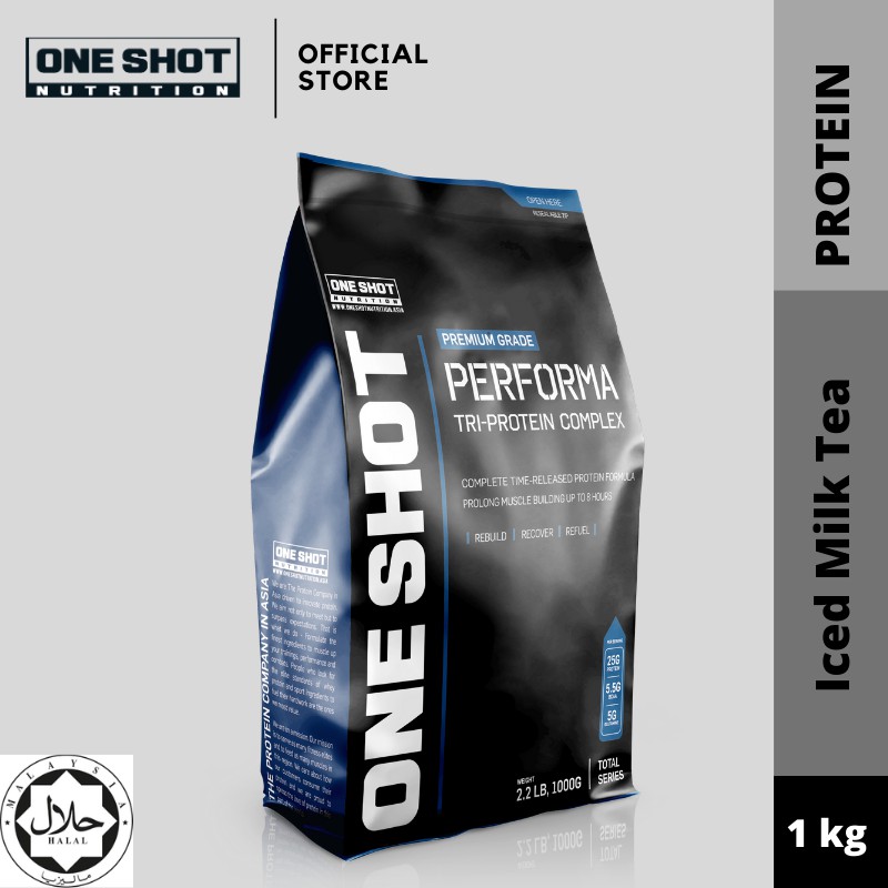 Whey Protein Performa (Milk Tea) 1kg - One Shot Nutrition PERFORMA Tri ...