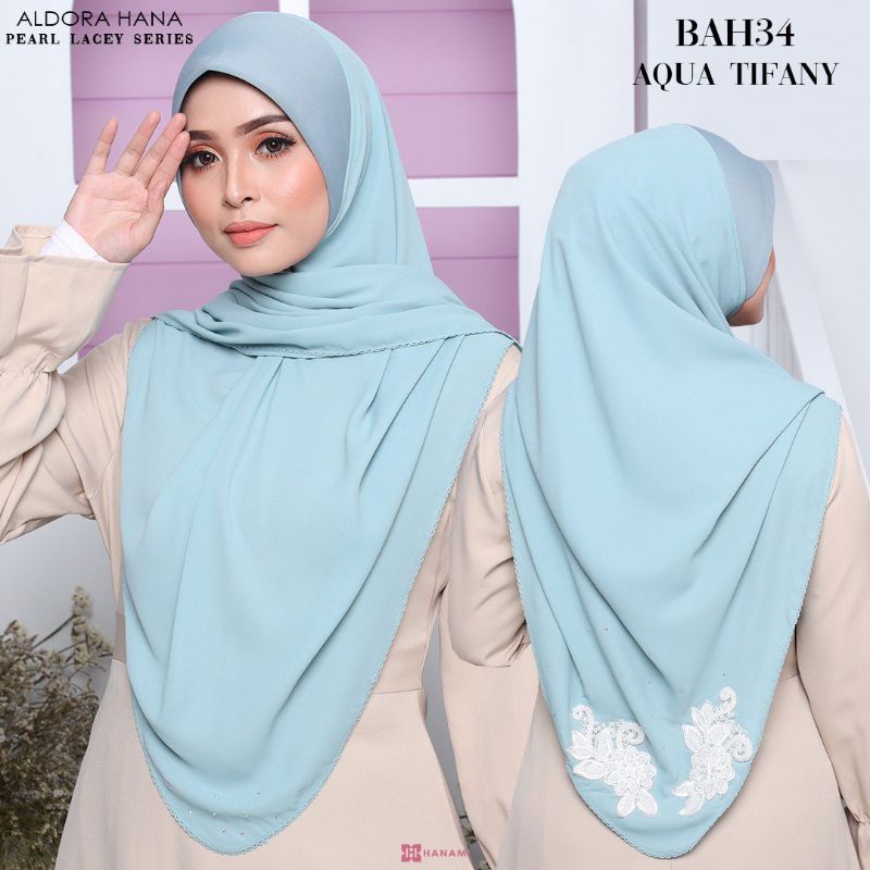 (Bawal Instant] Bawal Aldora Hana Pearl Lacey Series Hijabs By Hanami | Shopee Malaysia