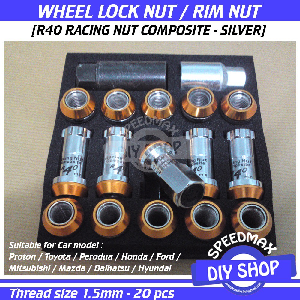R40 Racing Nut Composite Anti Theft Wheel Lug Nuts Closed End Lock Nut ...