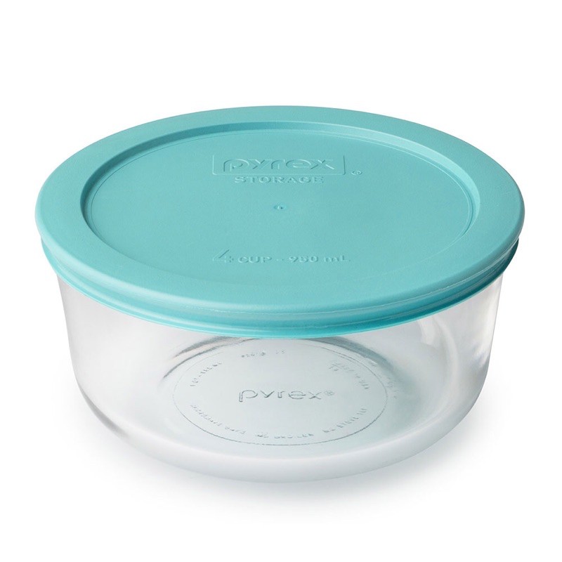 Pyrex® Simply Store 4 Cup Glass Food Storage Container with Turquoise ...