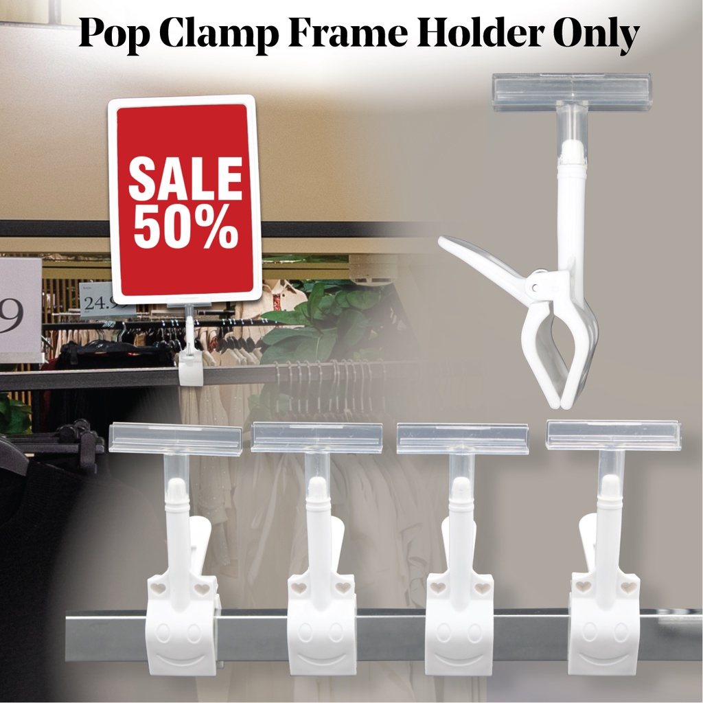 Pop Clamp Frame Holder (White) / Pop Clip Snap Frame Poster Display ...