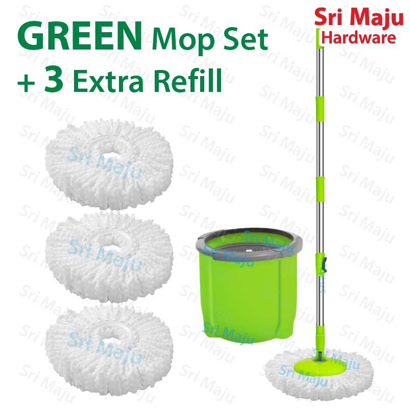 MAJU MPS-SPM Quality Single Spin Mop Bucket Set Magic Floor Clean ...