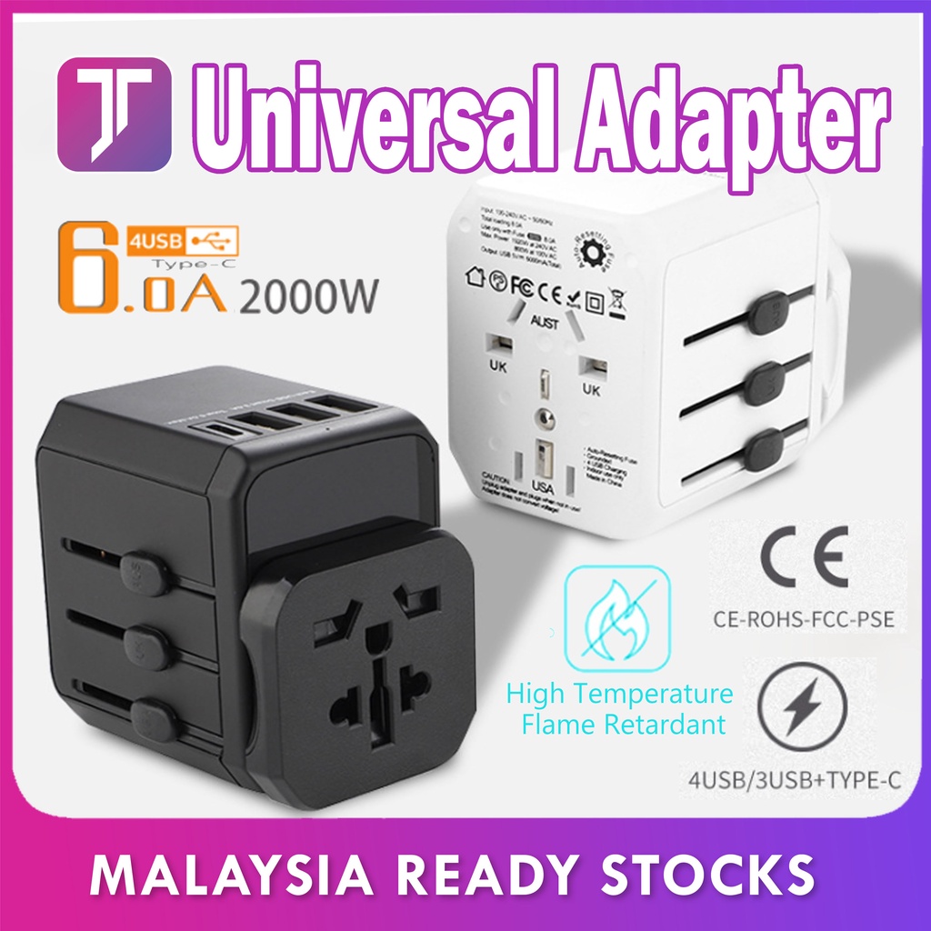 JTRAVEL WORLDWIDE UNIVERSAL TRAVELER PLUG ADAPTER 2000W multi-function conversion plug global ...