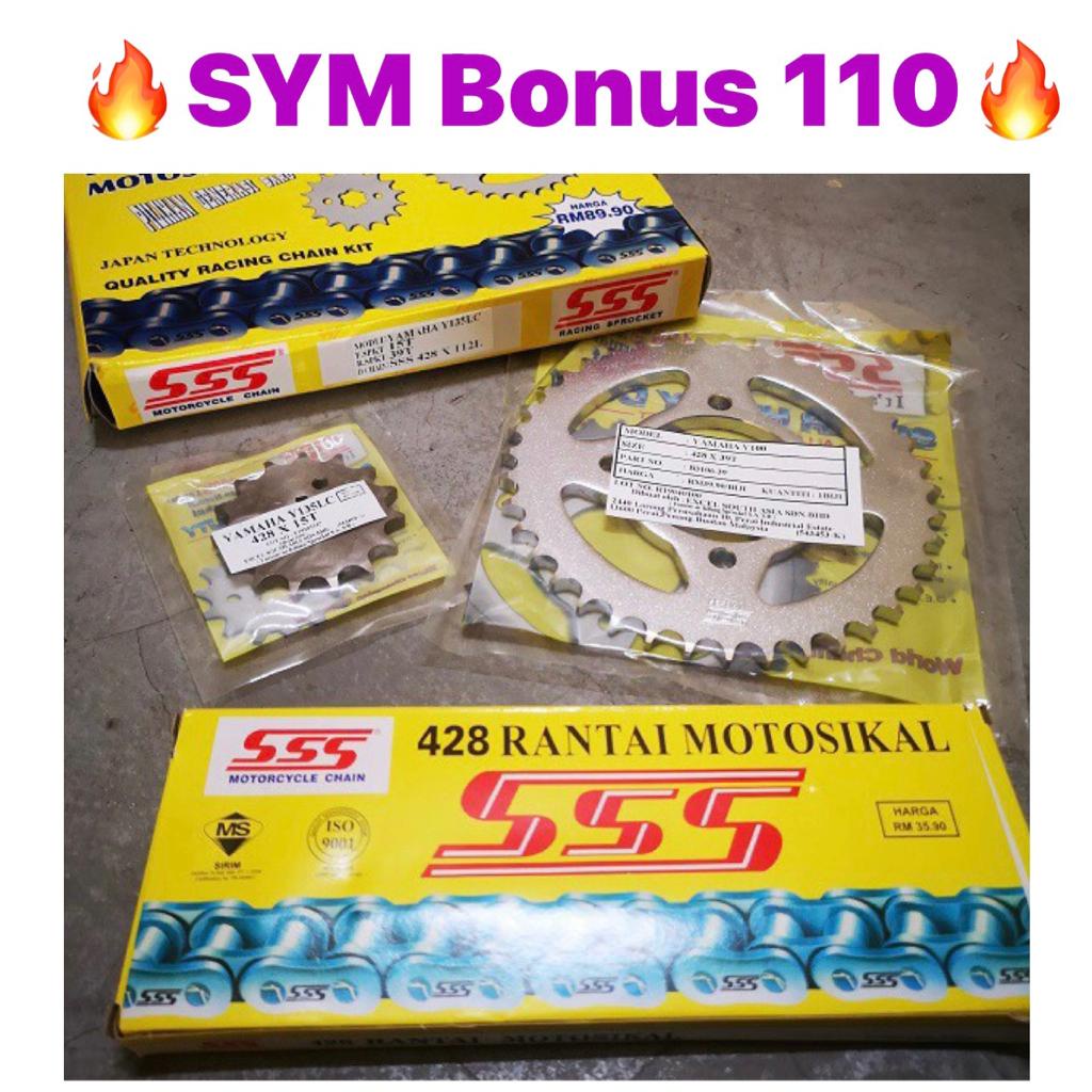 SYM BONUS SPROCKET SET (SSS) // Sprocket SSS 428 SYM Bonus 110 ...