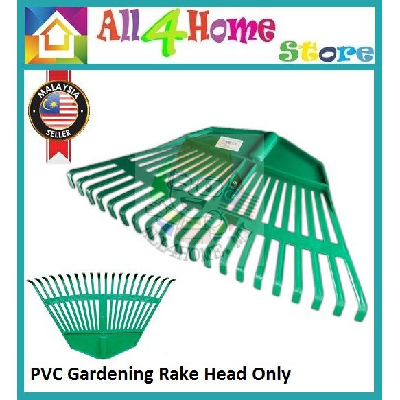 20 Teeth PVC Grass Rake Head Only (Not Include Wood Stick) | Shopee ...