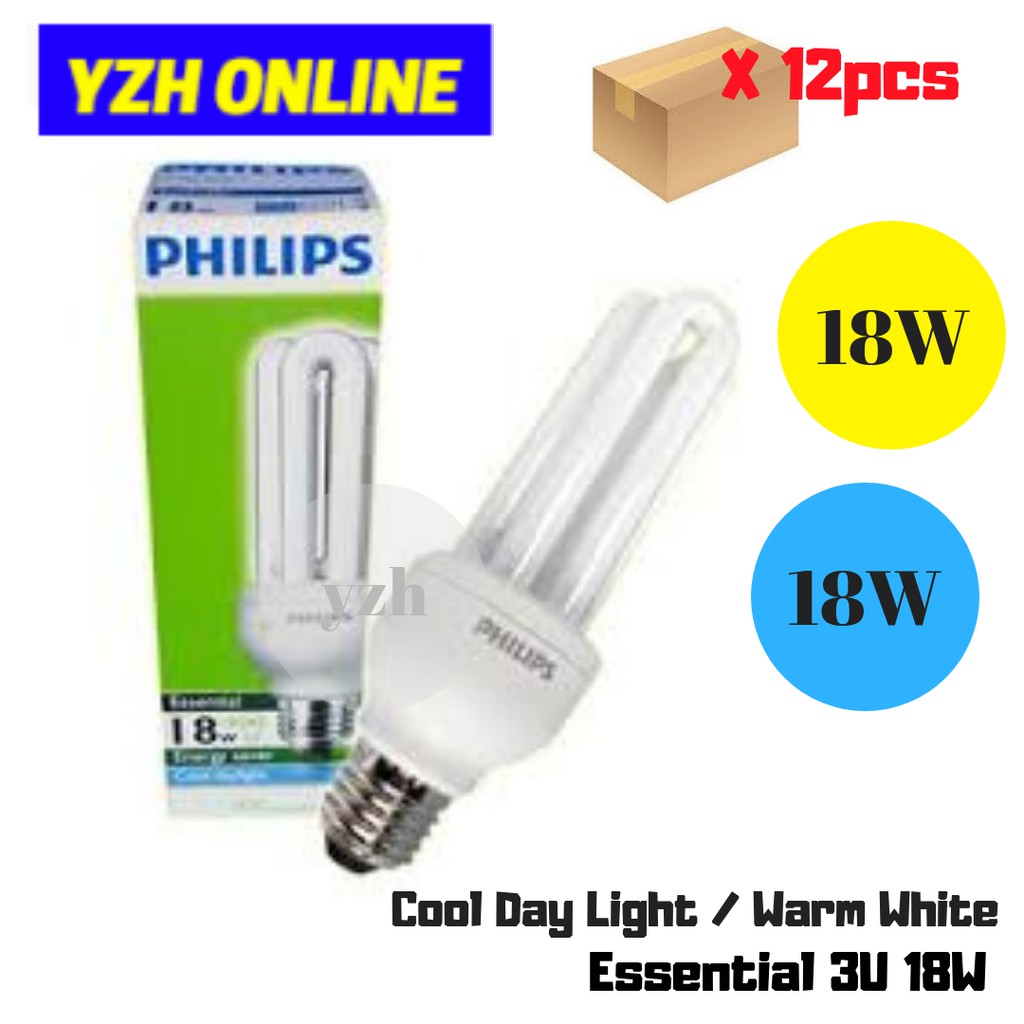 Philips Essential 3U 18W E27 LED Bulbs | Warm White 2700K & Daylight ...