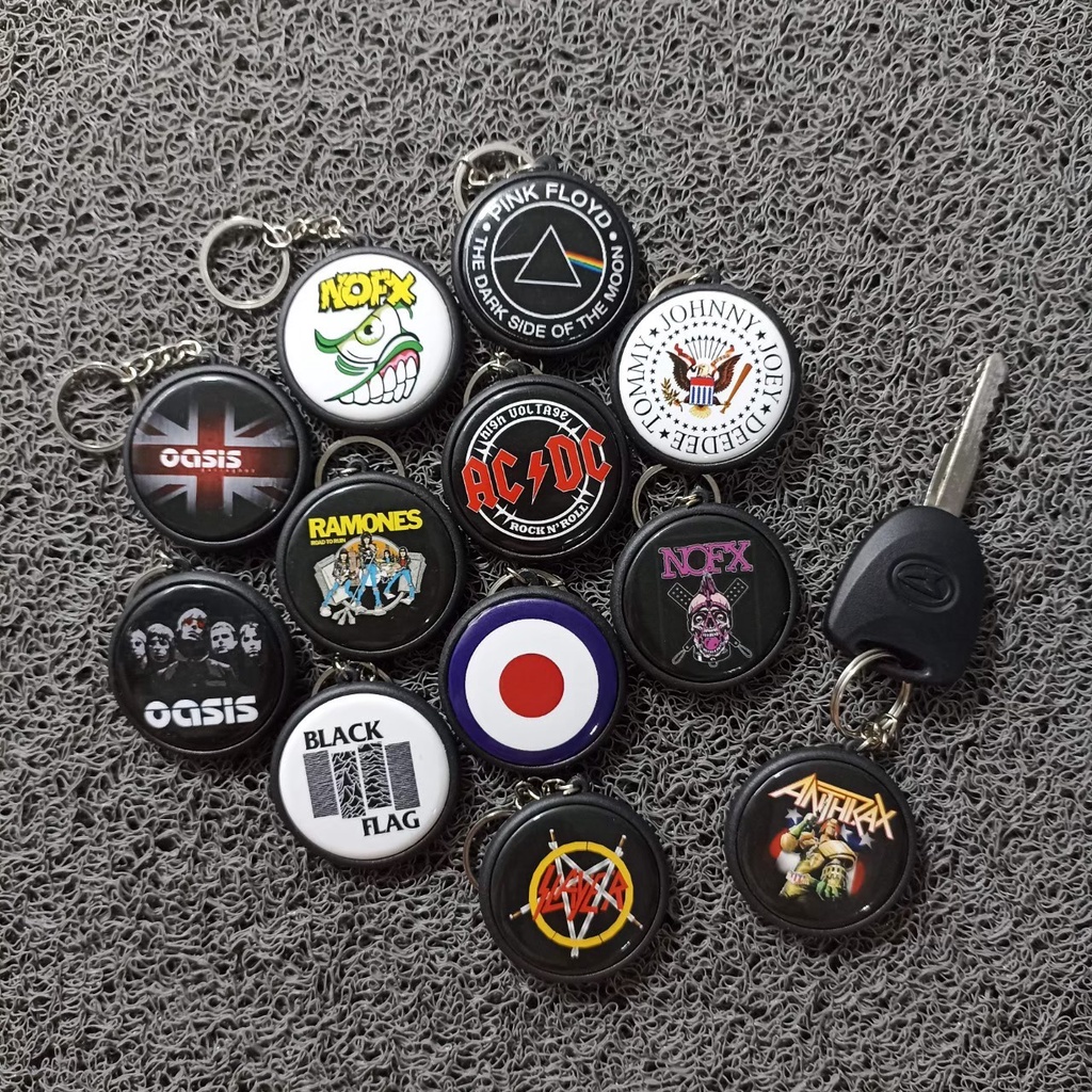 GANTUNGAN Acdc RAMONES OASIS PINK FLOYD Music Keychain Car Motorcycle ...