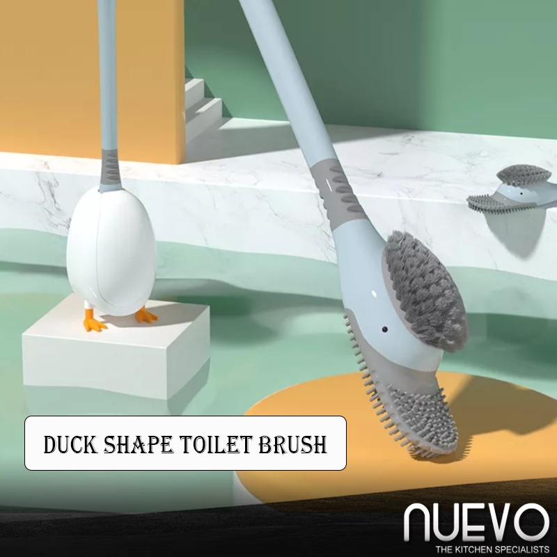 Toilet Brush for Bathroom with Base Creative Duck Shape Silicone Soft ...